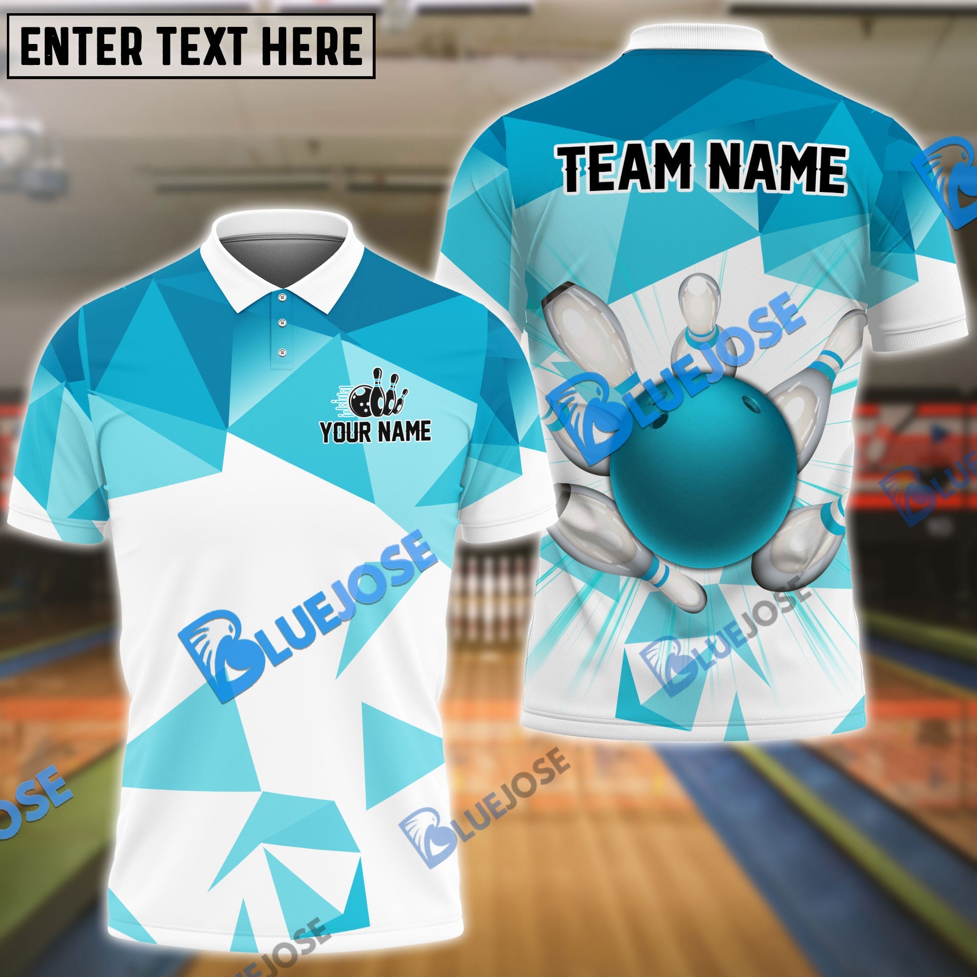 BlueJose Bowling And Pins Move Out Da Way Customized Name 3D Shirt (4 – Blue Jose