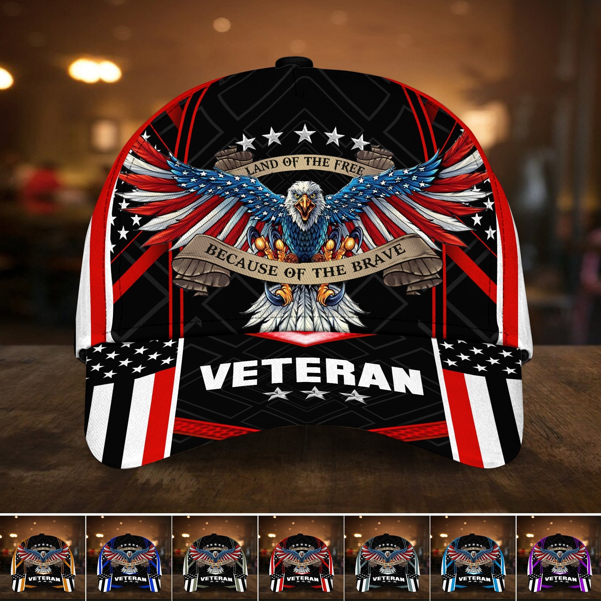 BlueJose Land Of The Free U.S. Veteran 3D Cap PVC010702 – Blue Jose