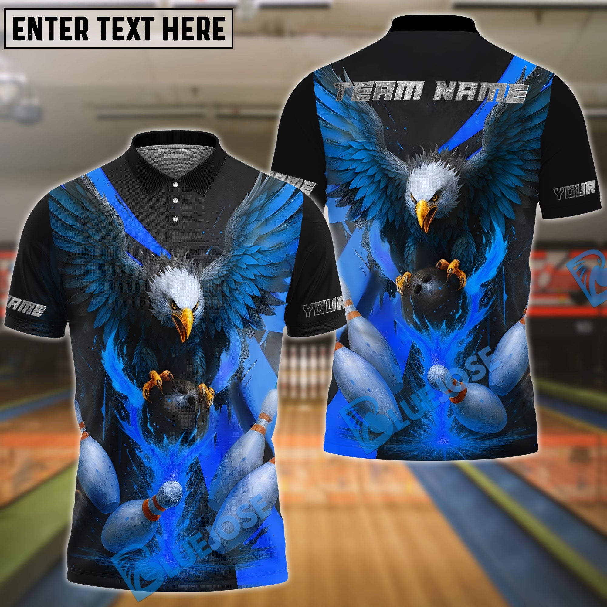 BlueJose Bowling And Pins American Bald Eagle Customized Name, Team Na ...