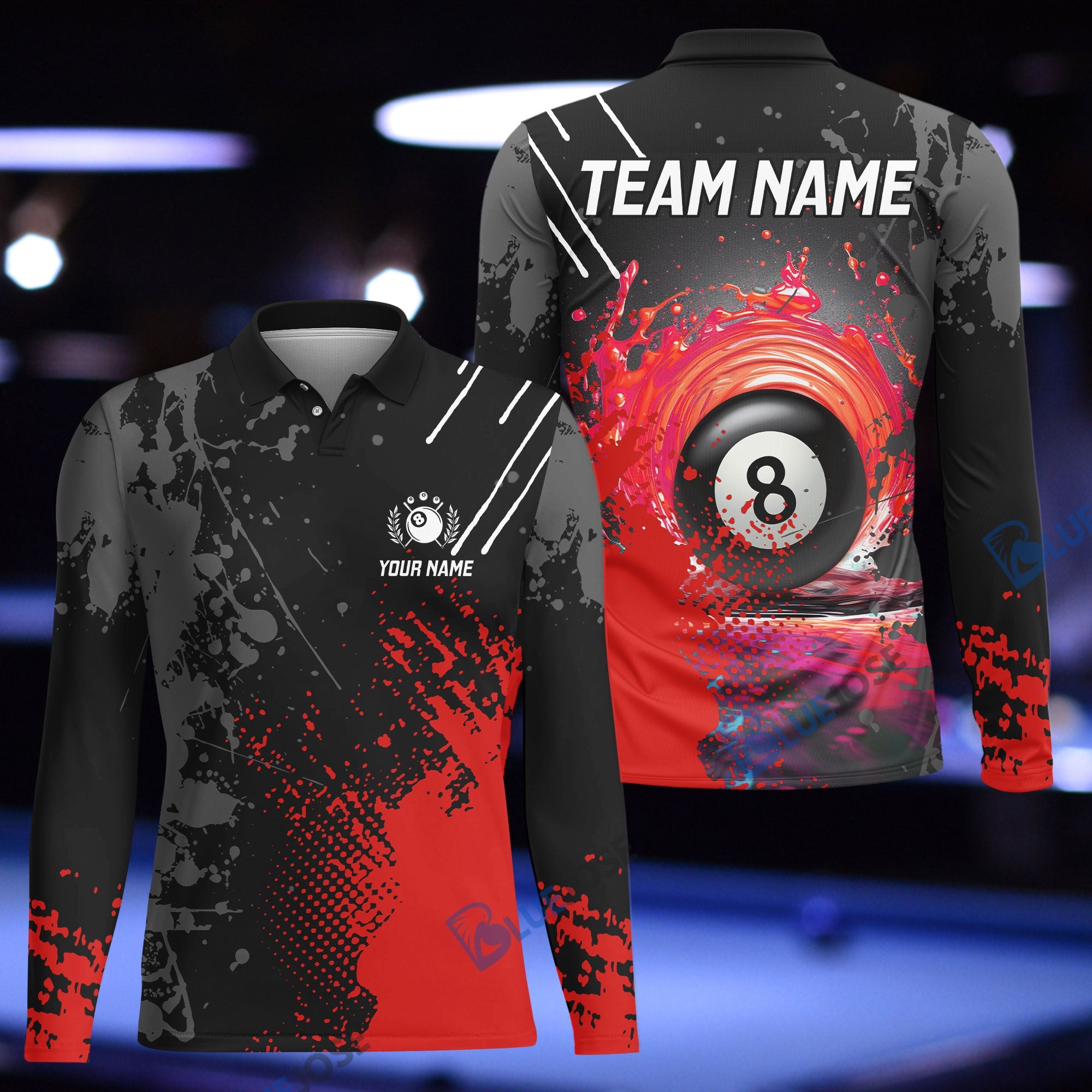 BlueJose Billiards Paint Style Personalized Shirt For Women – Blue Jose
