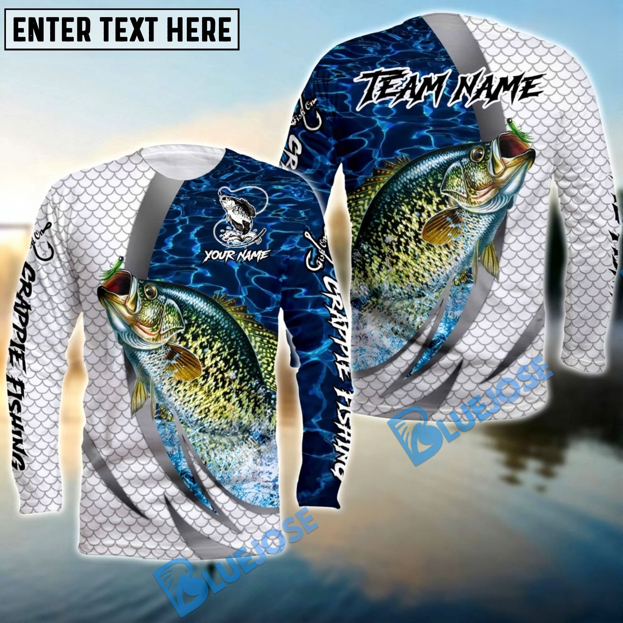 Bluejose Crappie Silver Scale Pattern Realistic Jumping Fish Water Spl ...