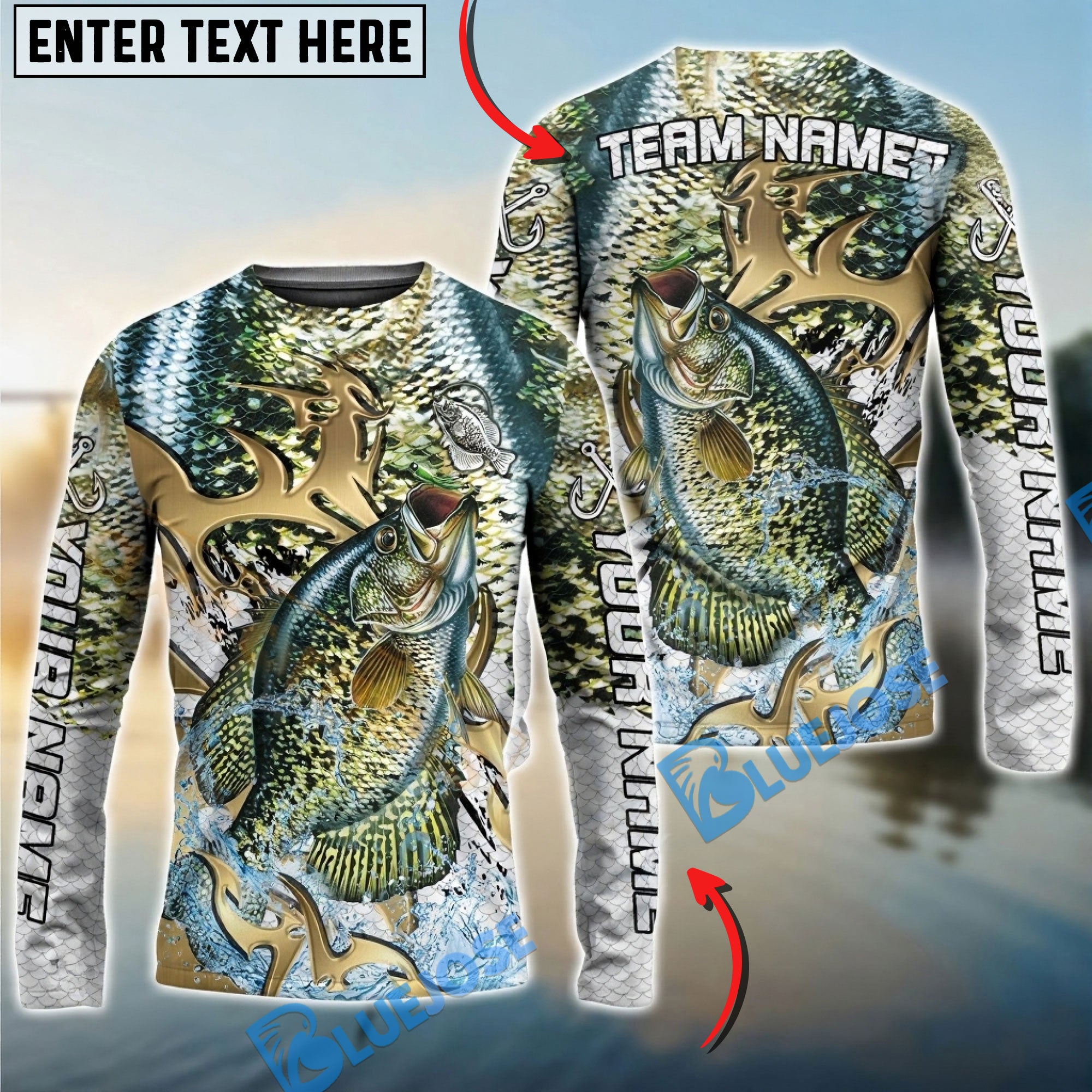 Bluejose Crappie Fishing Trophy Power Splash Art Custom Name & Team Na ...