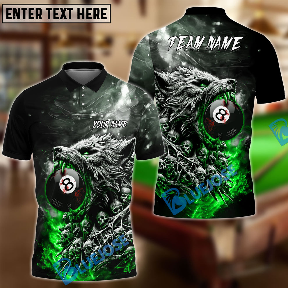 BlueJose Billiards Ball 8 Wolf Skull Werewolf Personalized Shirt (4 Co ...
