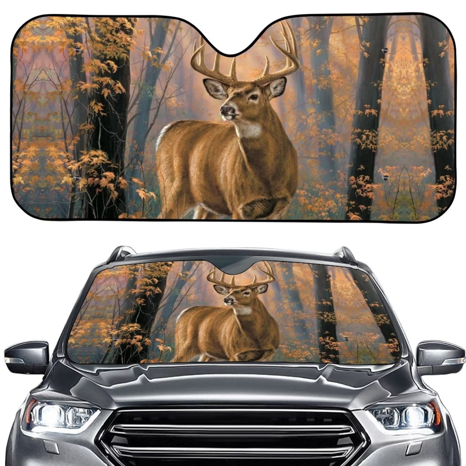 BlueJose NETILGEN Forest Hunting Car All Over Printed 3D Sun Shade ...