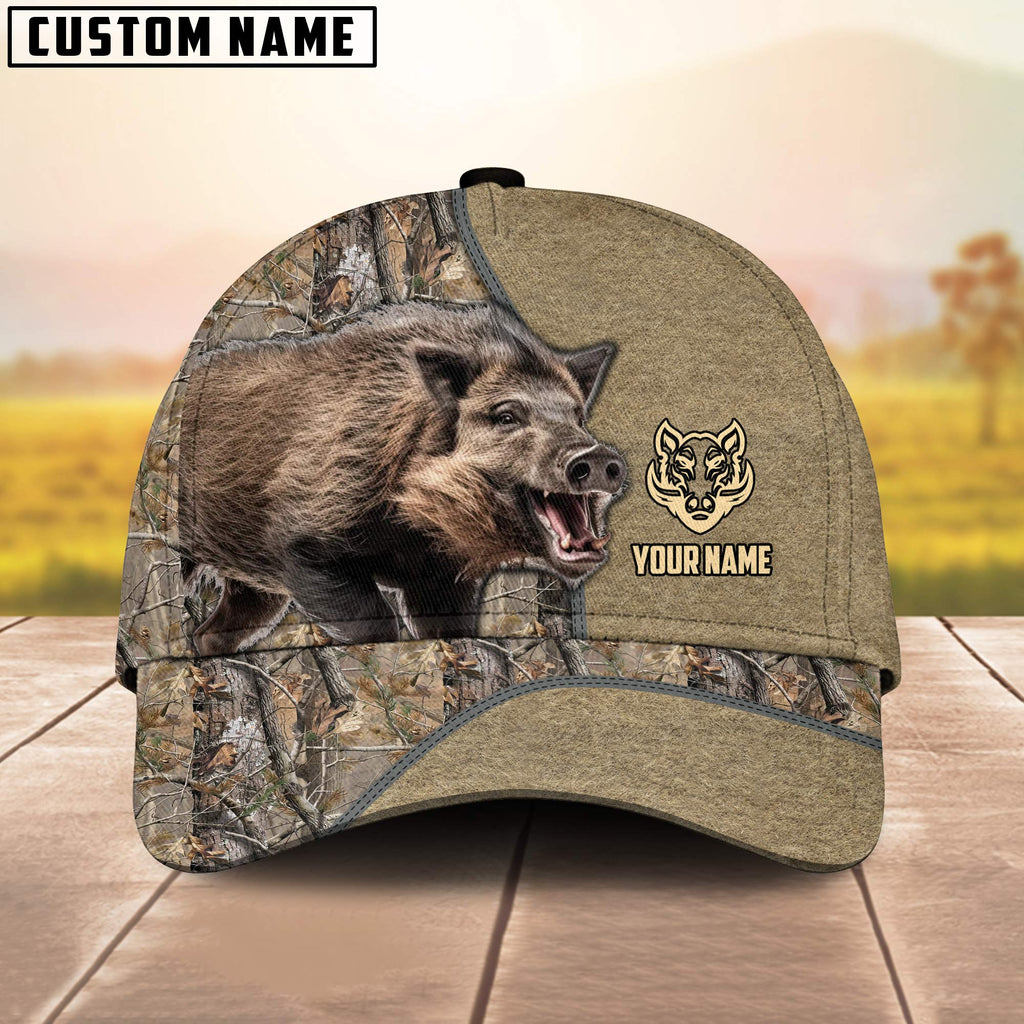 BlueJose Boar Hunting Classic Pattern 3D Personalized Cap – Blue Jose