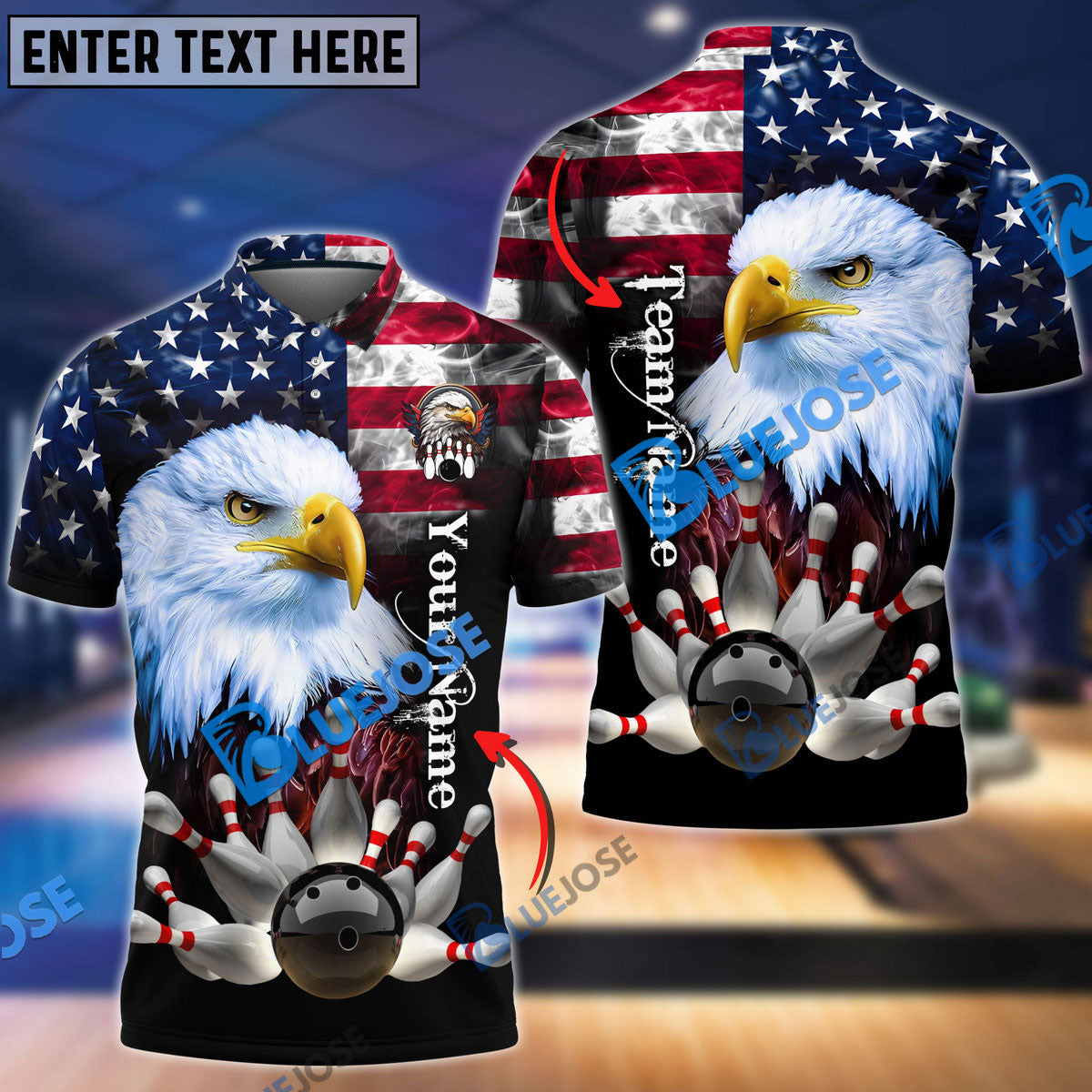 BlueJoses Bowling American Eagle Customized Name, Team Name 3D Shirt ...